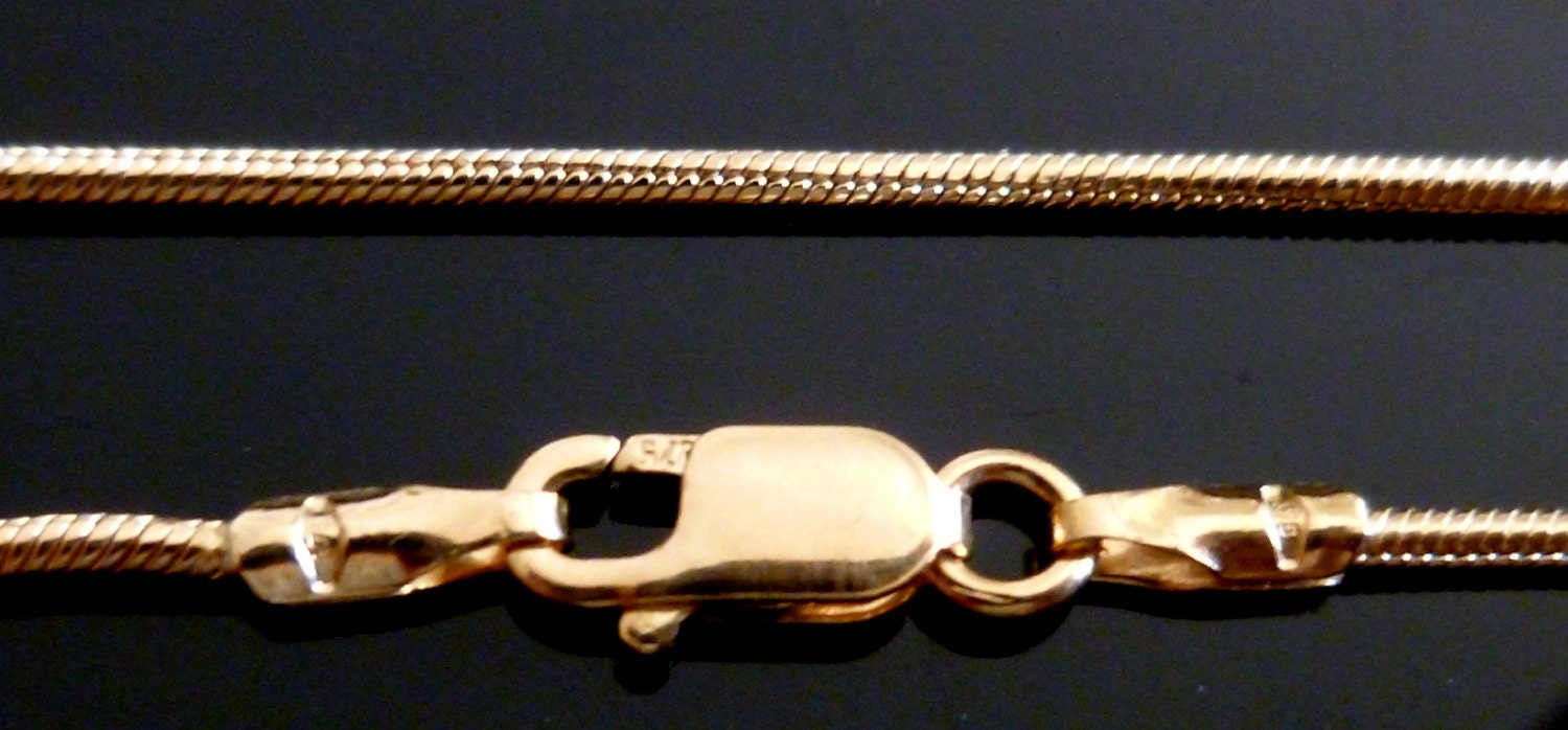 9ct Solid Yellow Gold Snake Fine Chain Necklace 50cm's 20 | Etsy