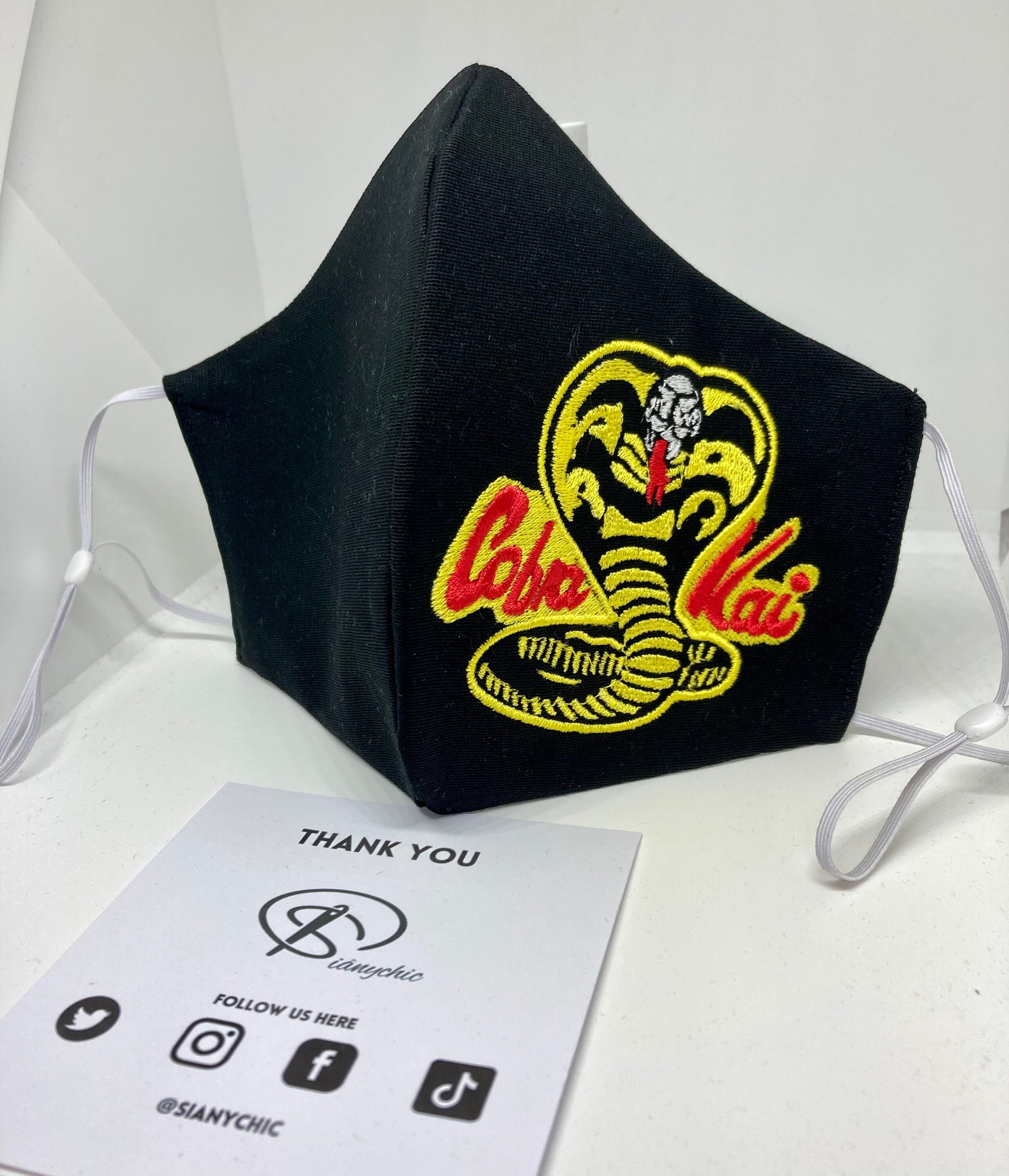 Cobra Kai Embroidered Face Mask - Etsy UK
