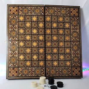 Large Size Backgammon Checkers Chess Set .mosaic Inlaid Classic ...