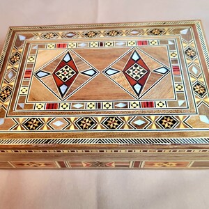 Wooden Jewelry Box. Rectangular Shape, Size 8x5.5x1.62 In. Handmade ...