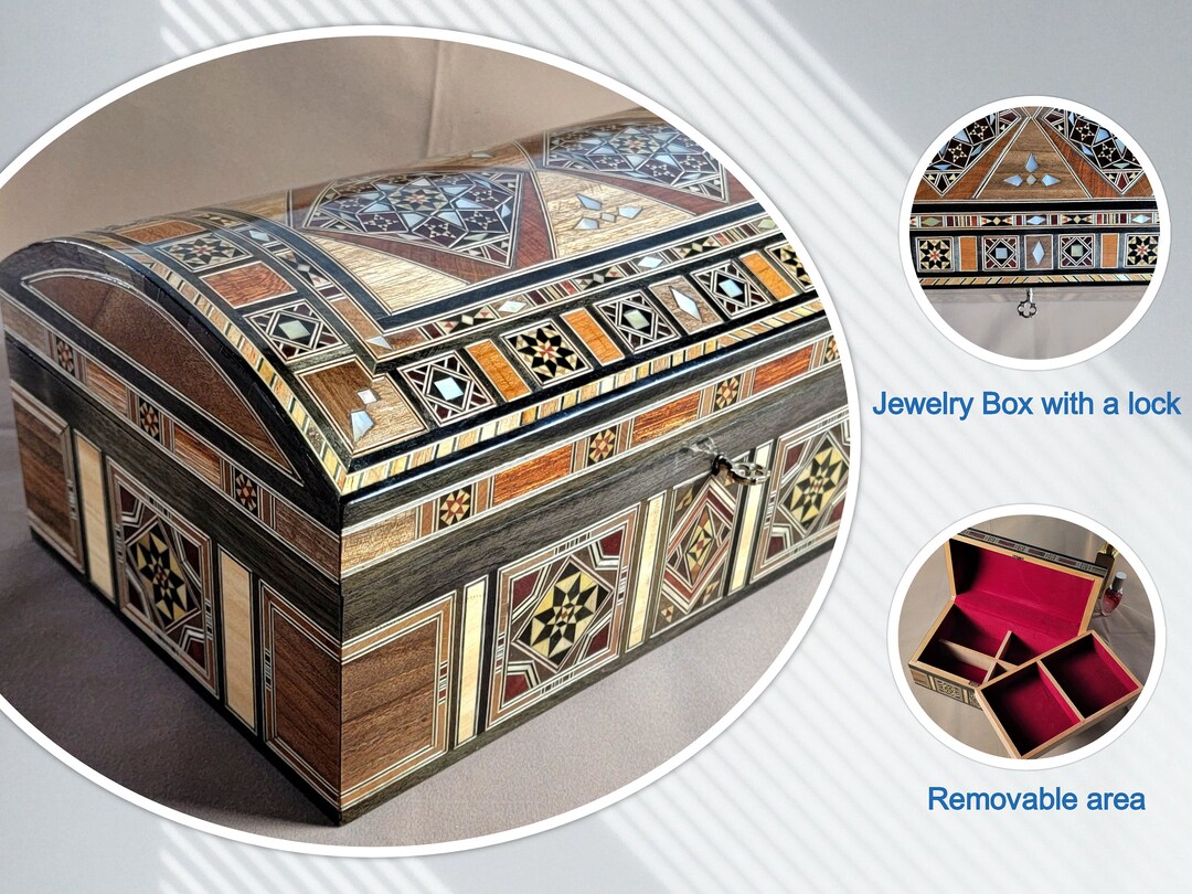 Large Jewelry Box, 2 Layers With a Lock. Storage Box, Memory Box ...