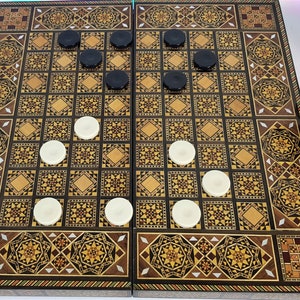 Large Size Backgammon Checkers Chess Set .mosaic Inlaid Classic ...