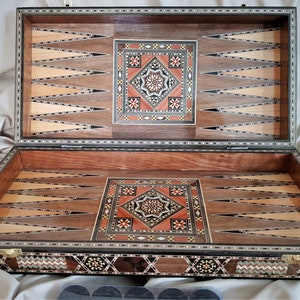 Large Size Backgammon Checkers Chess Set .mosaic Inlaid - Etsy