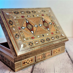 Wooden Jewelry Box. Rectangular Shape, Size 8x5.5x1.62 In. Handmade ...
