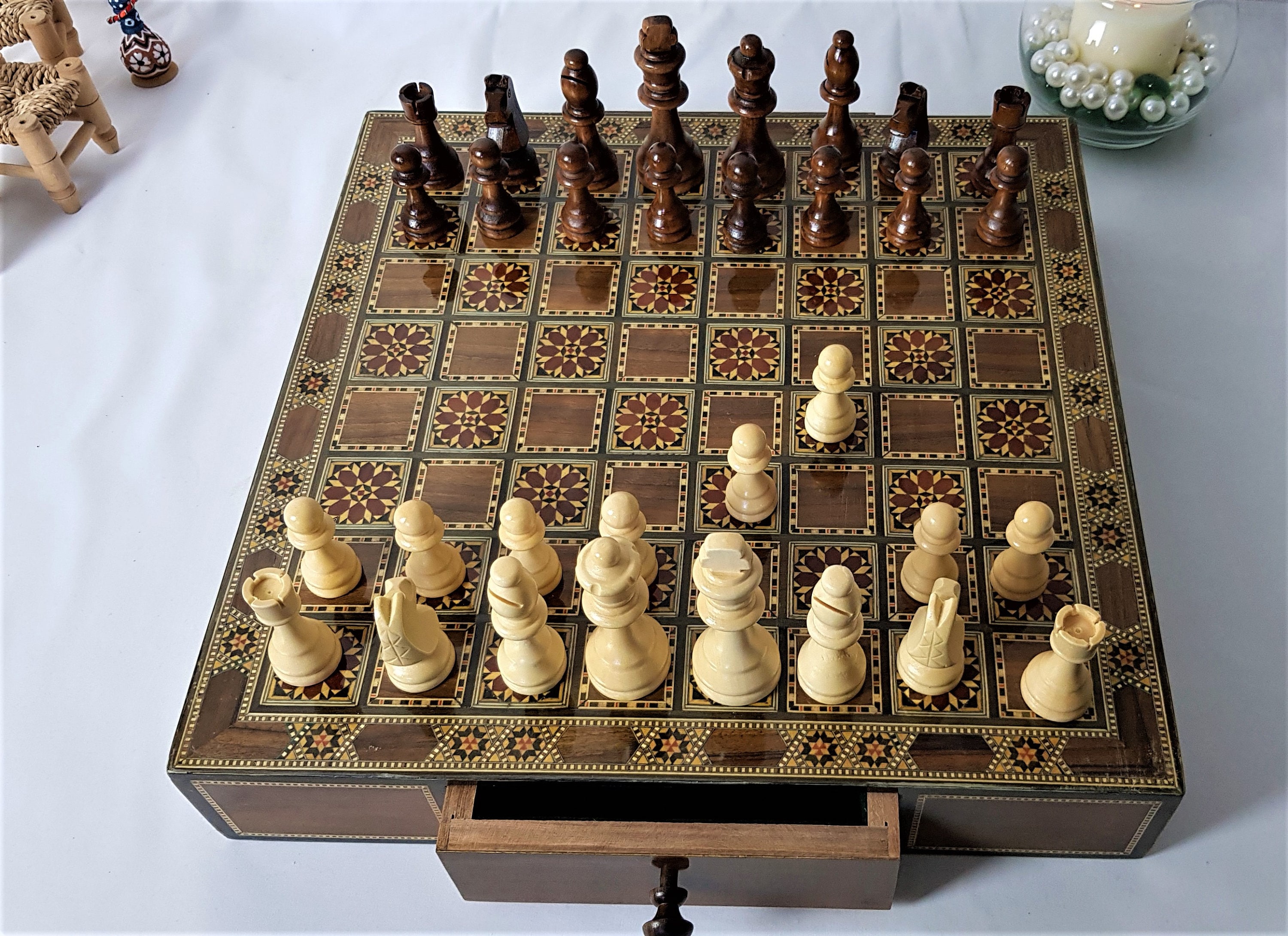 Fancy Chess Board With Pieces