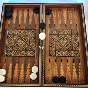 Large Size Backgammon Checkers Chess Set .mosaic Inlaid Classic ...