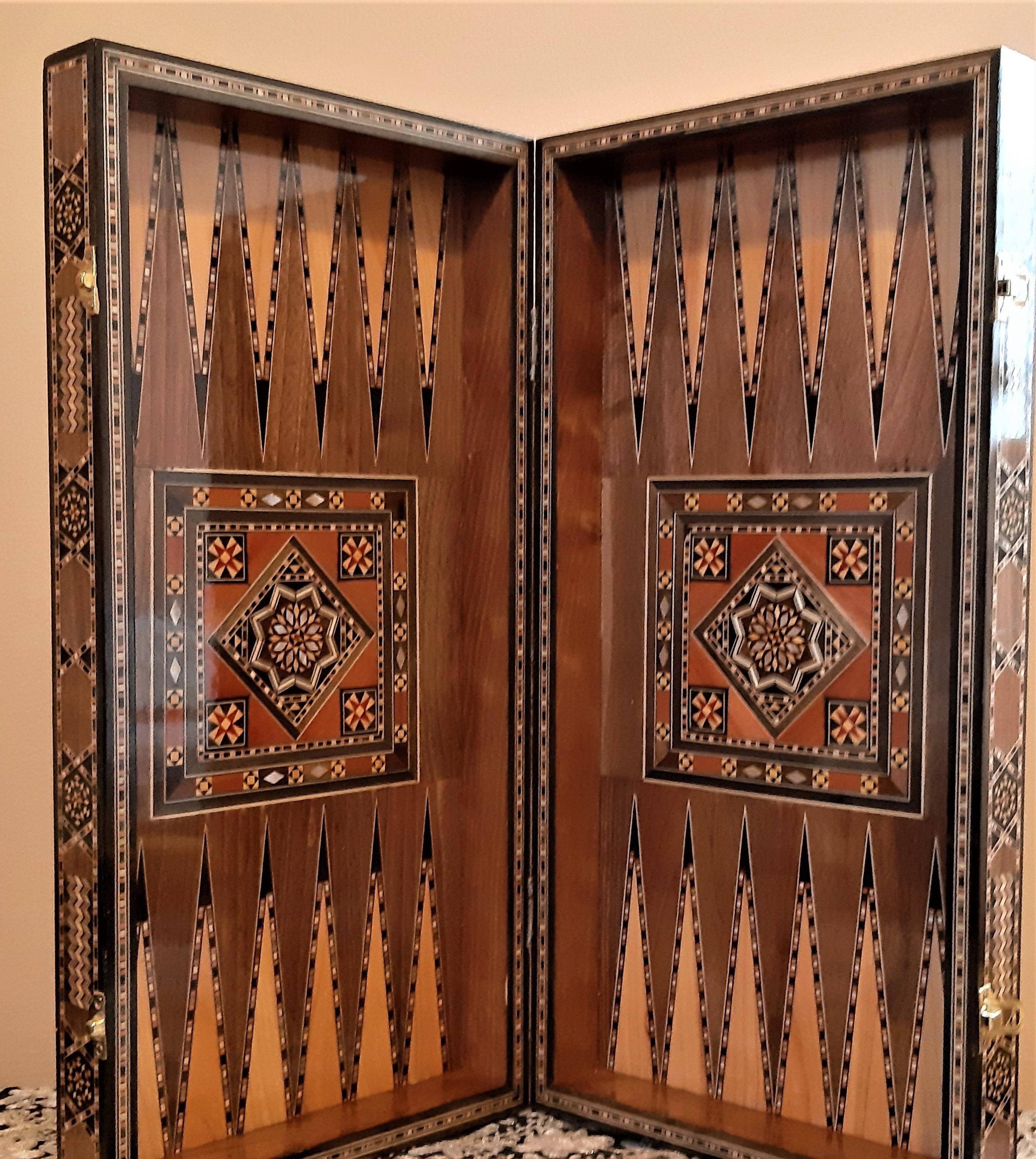 Large Size Backgammon Checkers Chess Set .mosaic Inlaid | Etsy