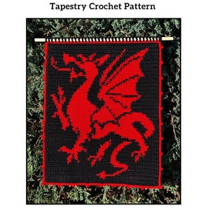 Dragon Crochet Tapestry Pattern / Color Block / Written / Instructions ...