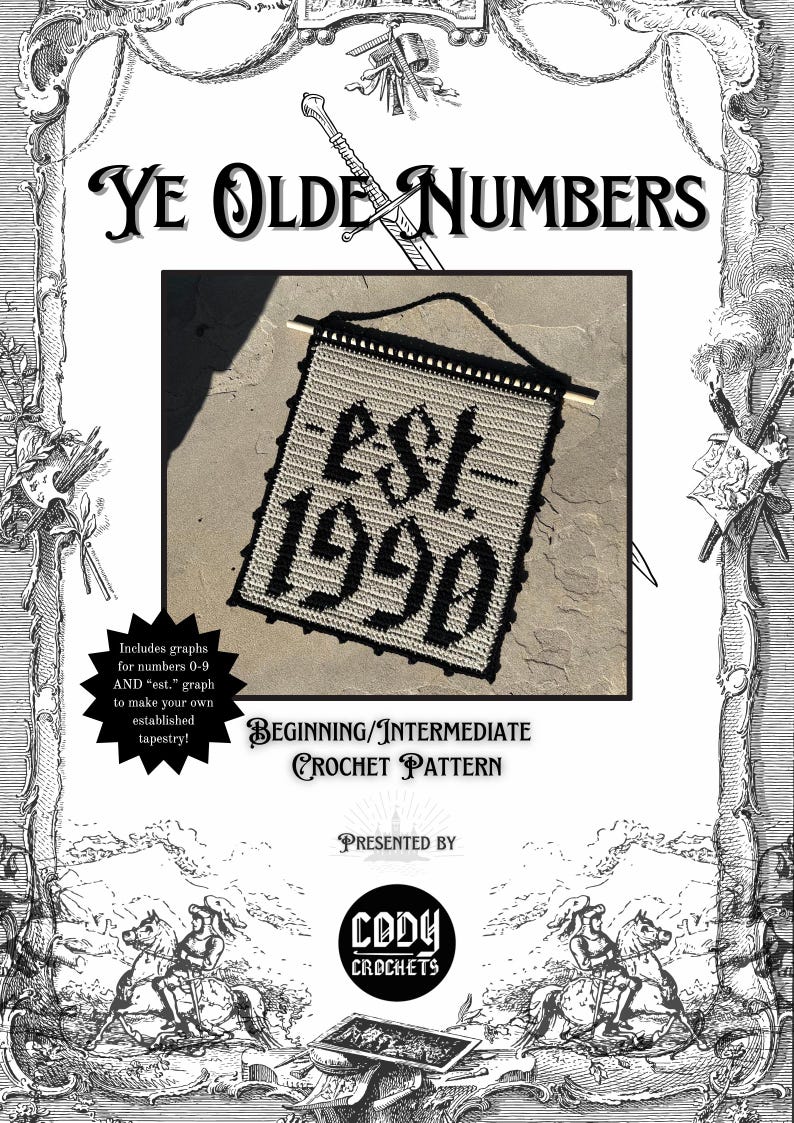 Ye Olde Numbers Crochet Tapestry Pattern / Color Block / Written ...