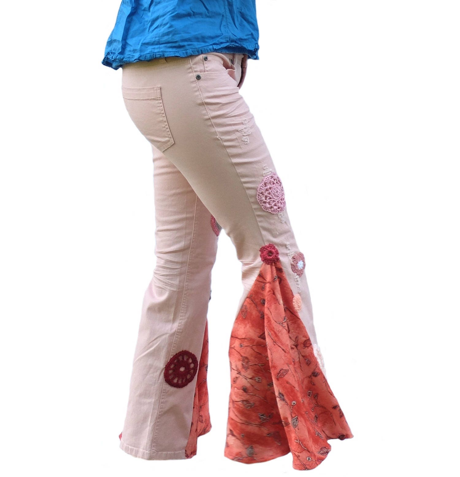 Denim Recycled Pants Boho Pants Gypsy Pants Hippie Pants - Etsy