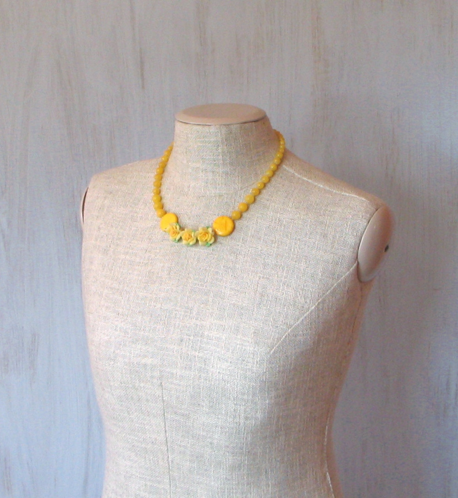 Yellow Necklace With Flowers for Her Original Spring Jewelry Gemstones ...