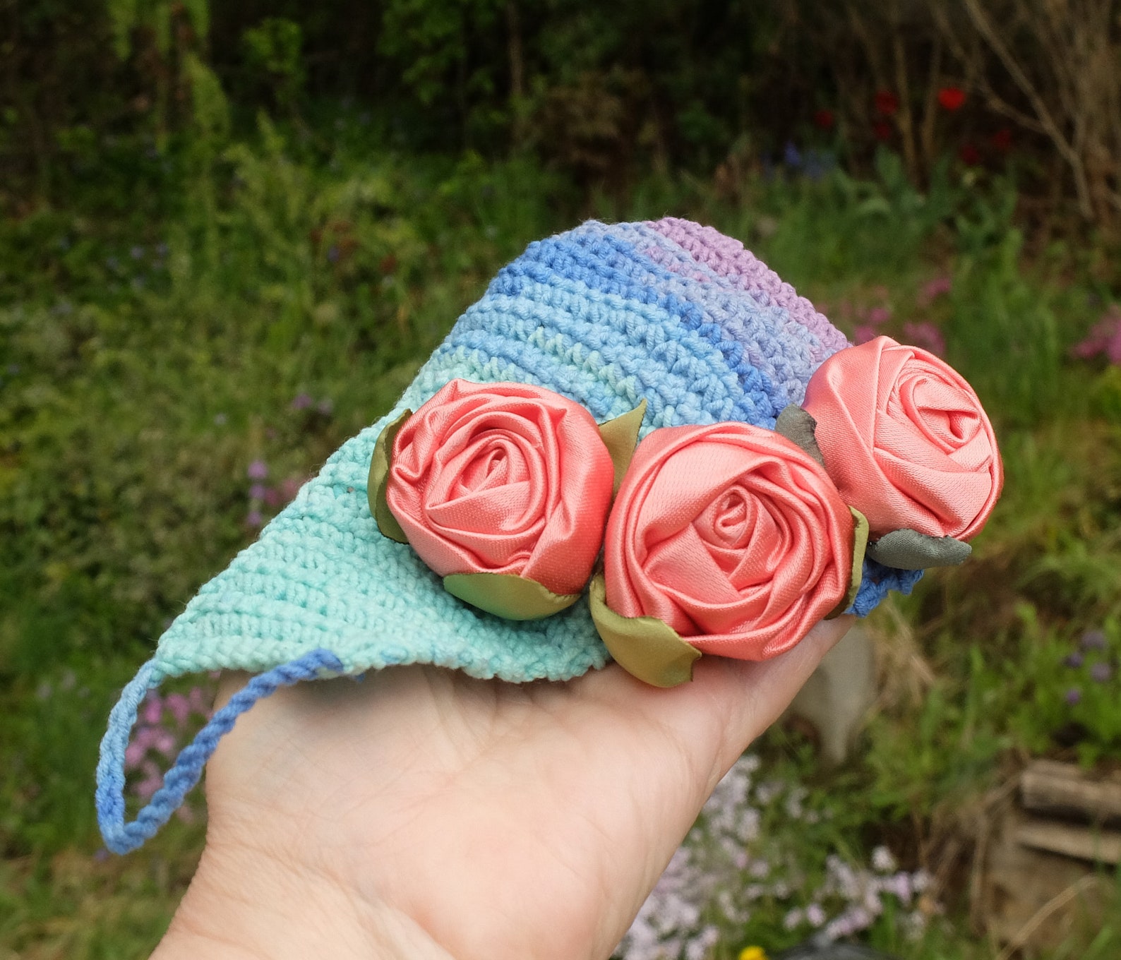 Pink Roses Face Mask Floral Facemask Crochet Face Protector - Etsy