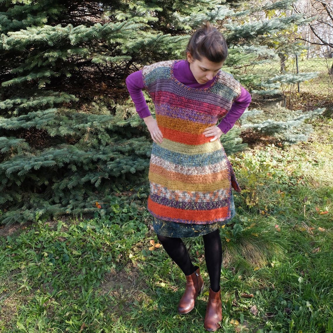 Crochet Poncho, Gypsy Cape, Colorful Wool Wrap, Blanket Poncho, Boho ...