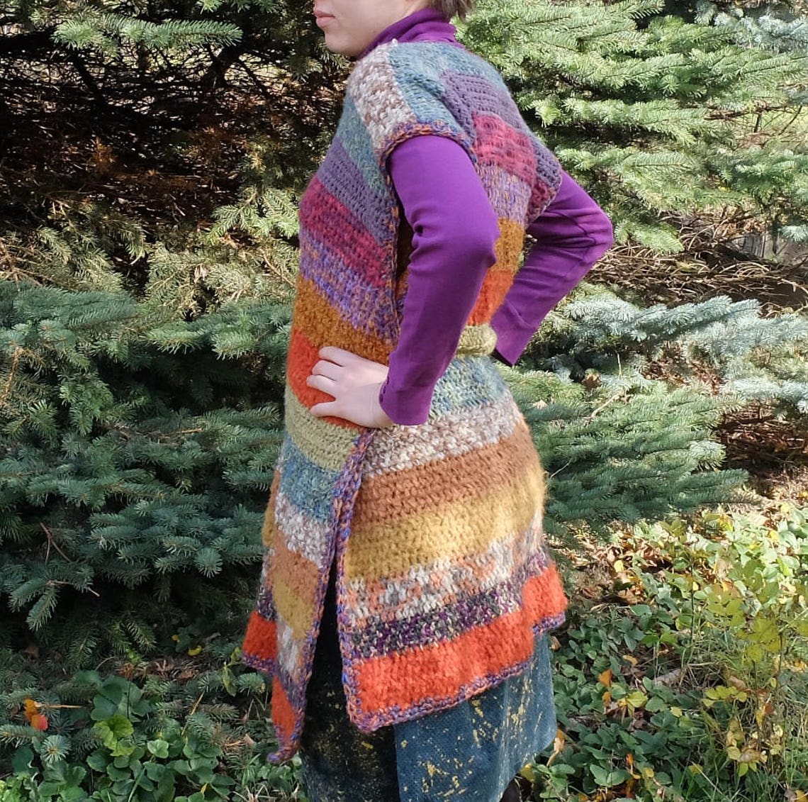 Crochet Poncho, Gypsy Cape, Colorful Wool Wrap, Blanket Poncho, Boho ...