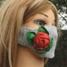 Crochet Face Mask, Red Rose Facemask, Floral Face Cover, Reusable Hat ...