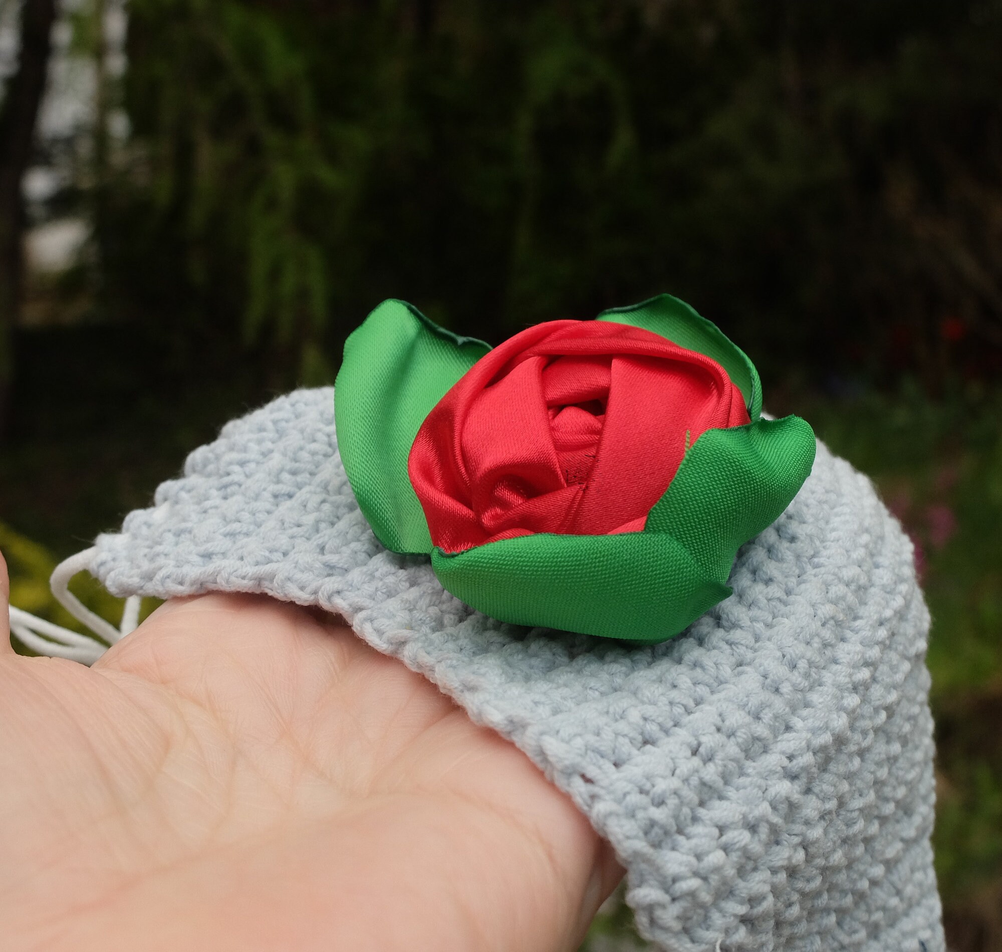 Crochet Face Mask, Red Rose Facemask, Floral Face Cover, Reusable Hat ...