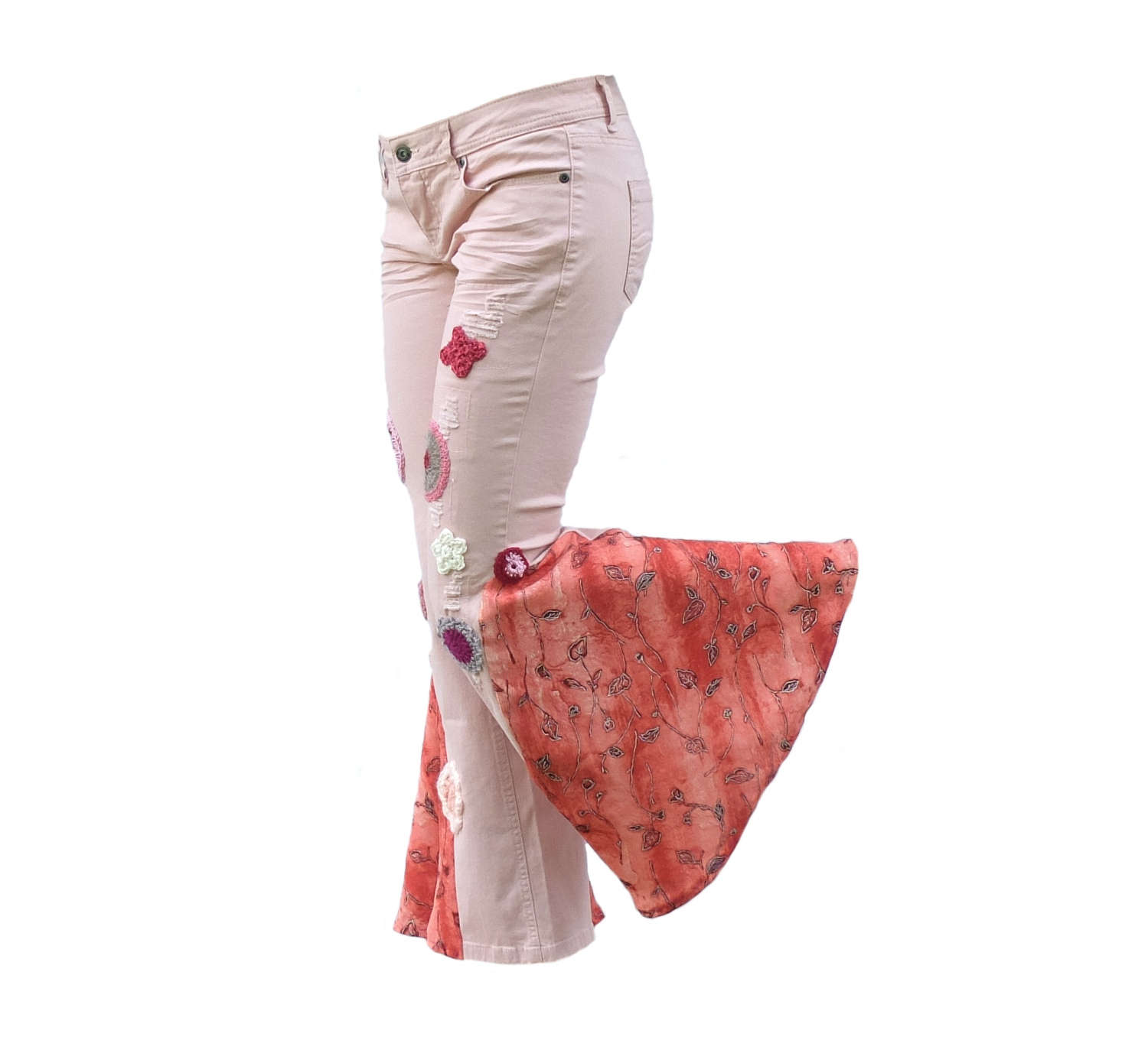 Denim Recycled Pants, Boho Pants, Gypsy Pants, Hippie Pants, Upcycled ...