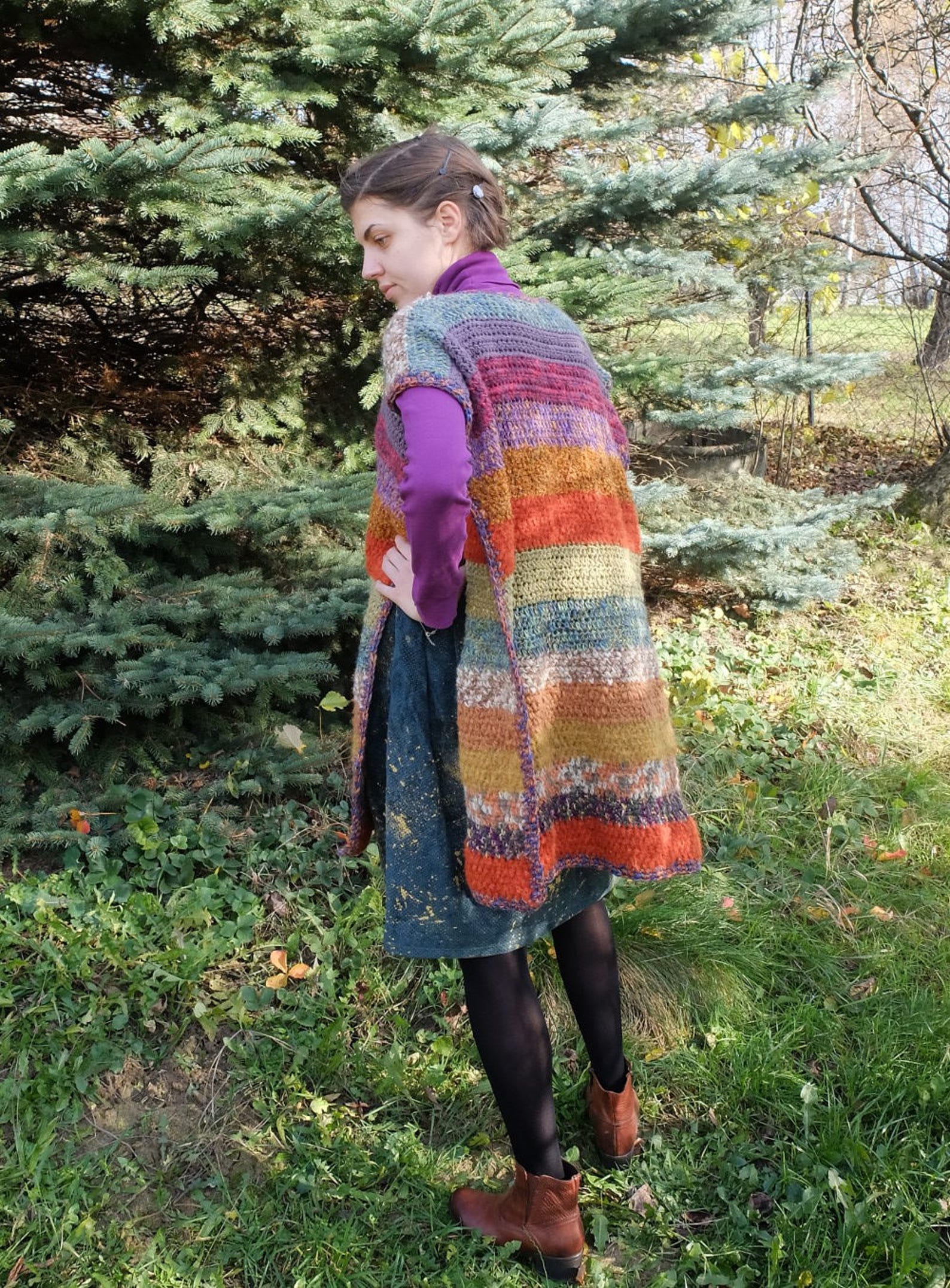Crochet Poncho, Gypsy Cape, Colorful Wool Wrap, Blanket Poncho, Boho ...