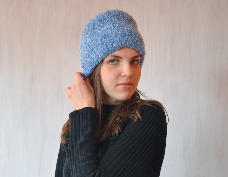 Crochet Hat, Toque Hat, Pillbox Hat, Winter Spring Hat, Original, Blue ...