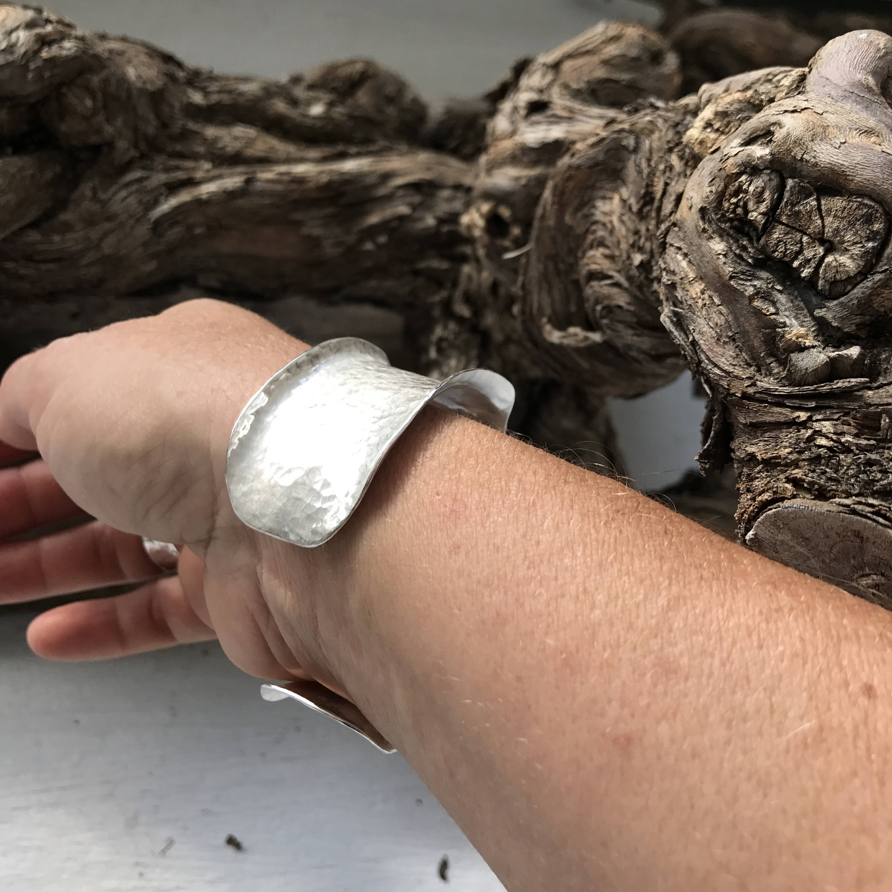 Silver Cuff, Sterling Silver Cuff Bracelet, Hammered Silver, Statement ...