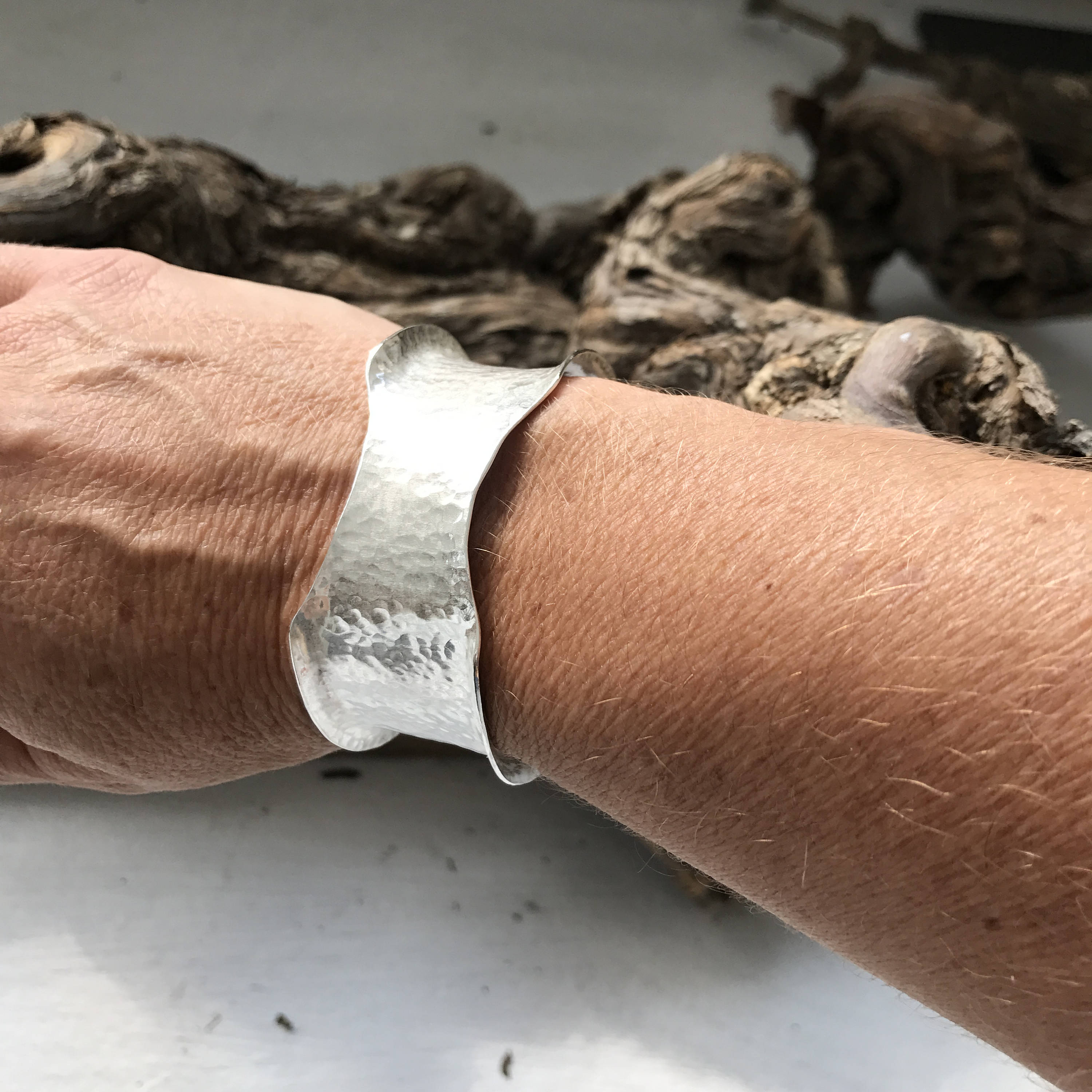 Silver Cuff, Sterling Silver Cuff Bracelet, Hammered Silver, Statement ...