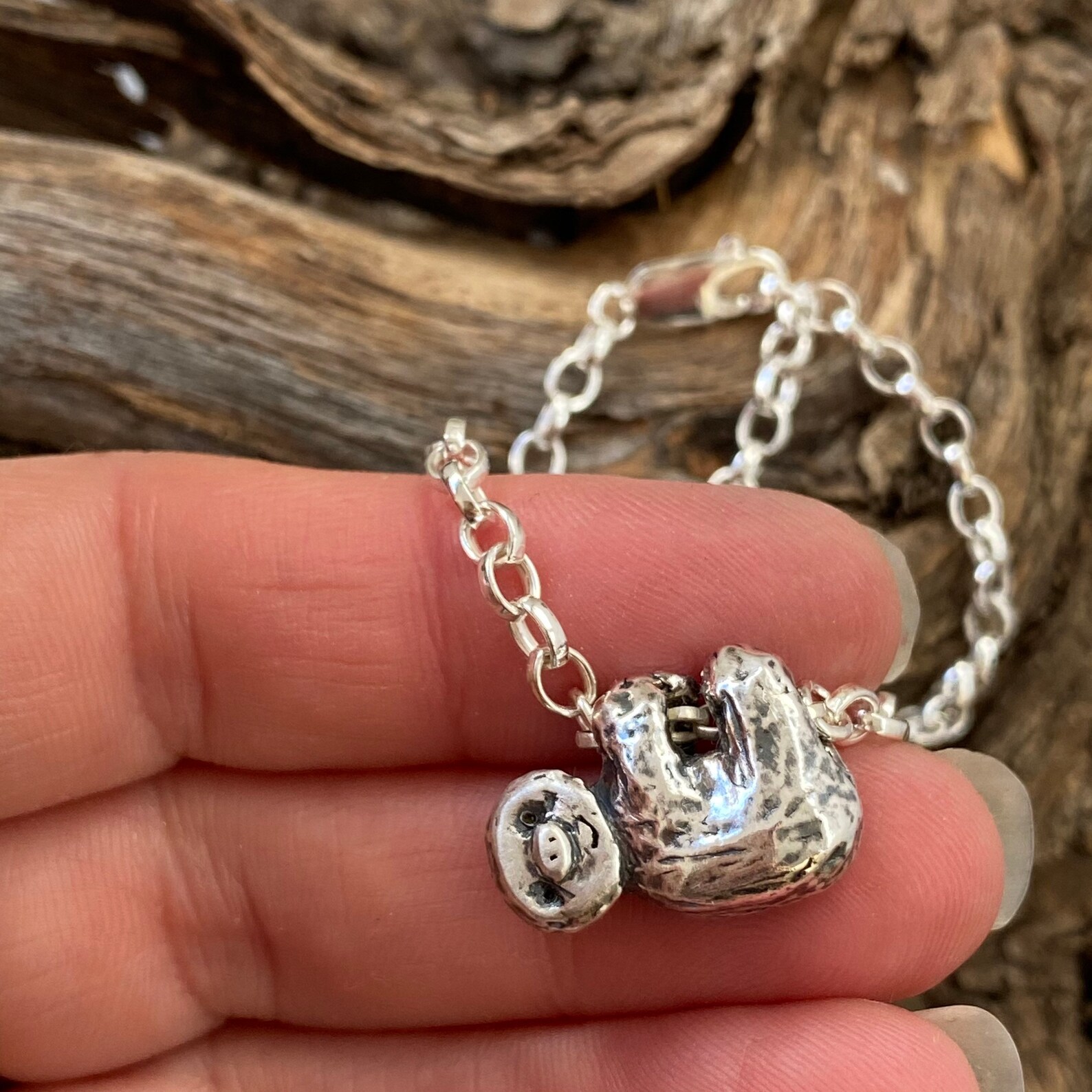 Sloth Bracelet Handmade From Fine Silver. Sloth Jewellery. - Etsy