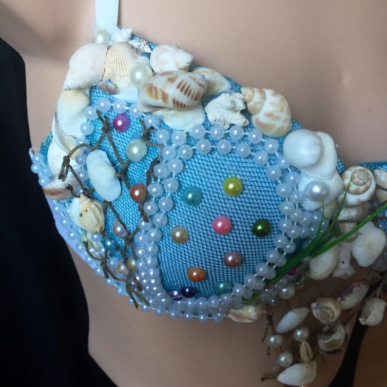 Mermaid Seashell Rave Party padded Bra top sz 34d BNWT EDC | Etsy
