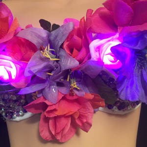 Designer LED Light up Flower Nymph Rave Bra 34c Clubwear EDC Party - Etsy