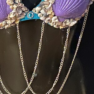 Designer Mermaid Queen Deluxe Natural Shell Bra Top With Chain Drop 34c ...