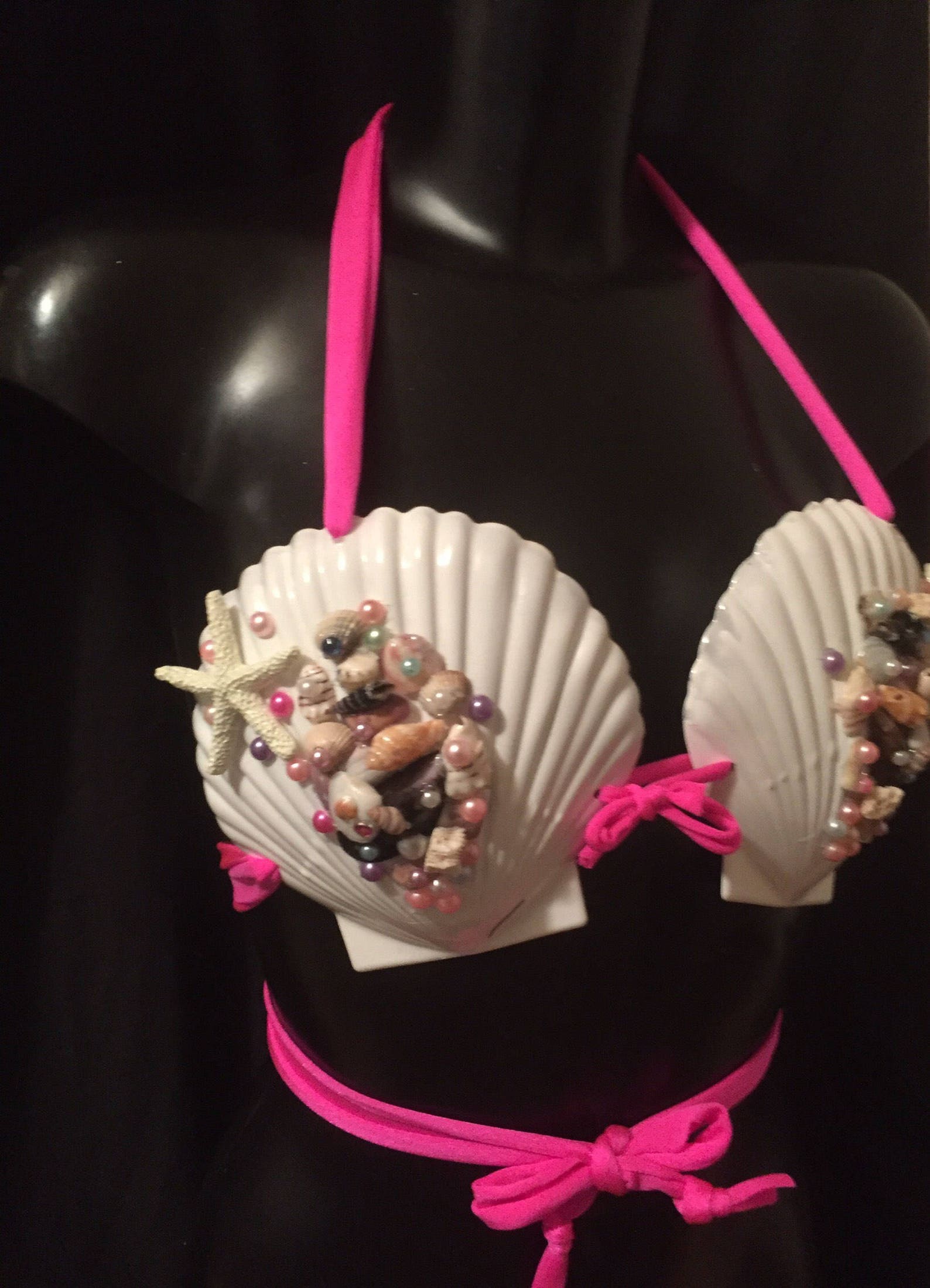 Disney Ariel white Little Mermaid Sea shell Rave Party Bra | Etsy