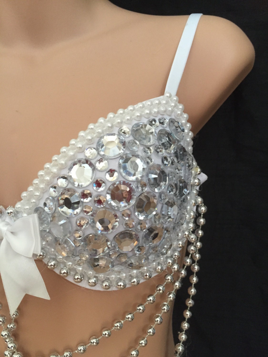 Ice Maiden EDC Sparkle Diamanté Gems and Glitter Bra 34b C D - Etsy UK