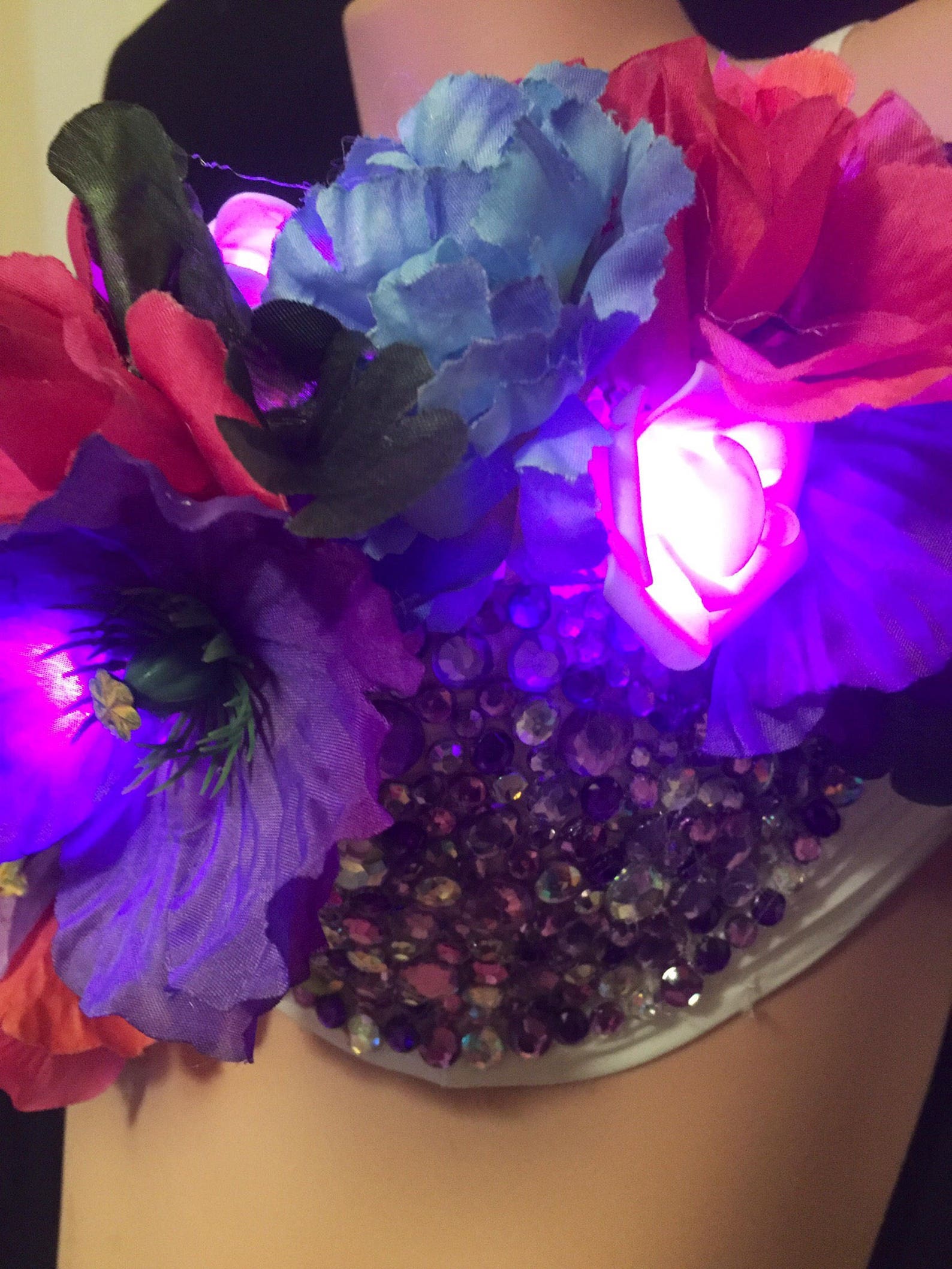 Designer LED Light up Flower Nymph Rave Bra 34c Clubwear EDC | Etsy