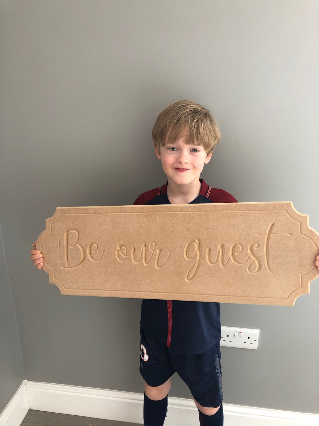 Large Engraved Plaque, Be Our Guest Wooden Sign, Wall Plaques, Guest ...