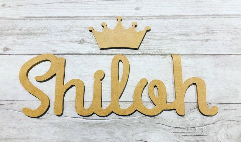 MDF Name Plaque, Personalised Blank Names Handwriting Font Wedding ...