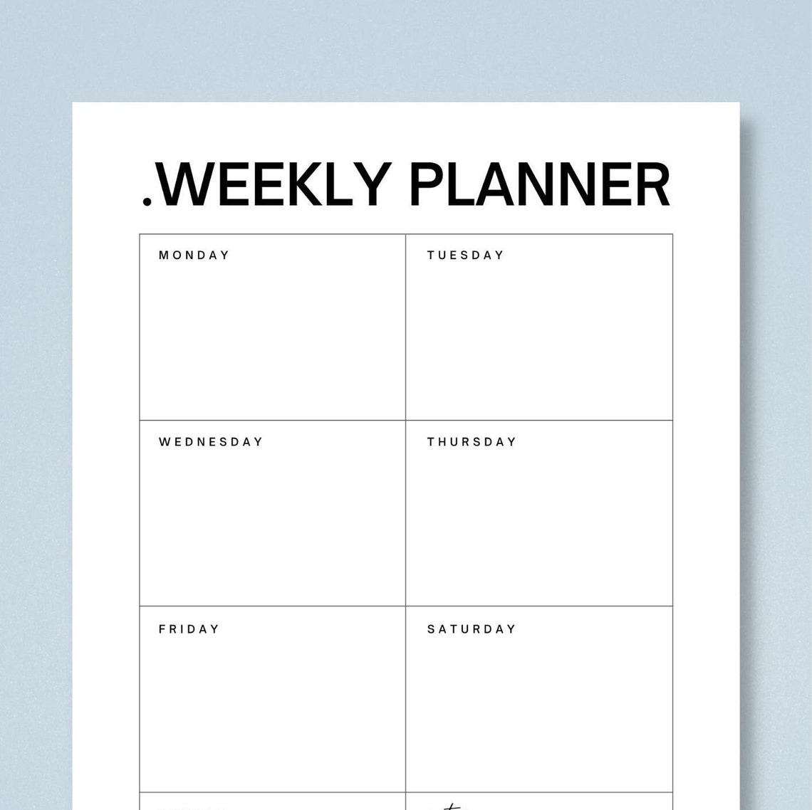 Minimalist Printable Weekly Planner Minimalistic Design Monday Start ...