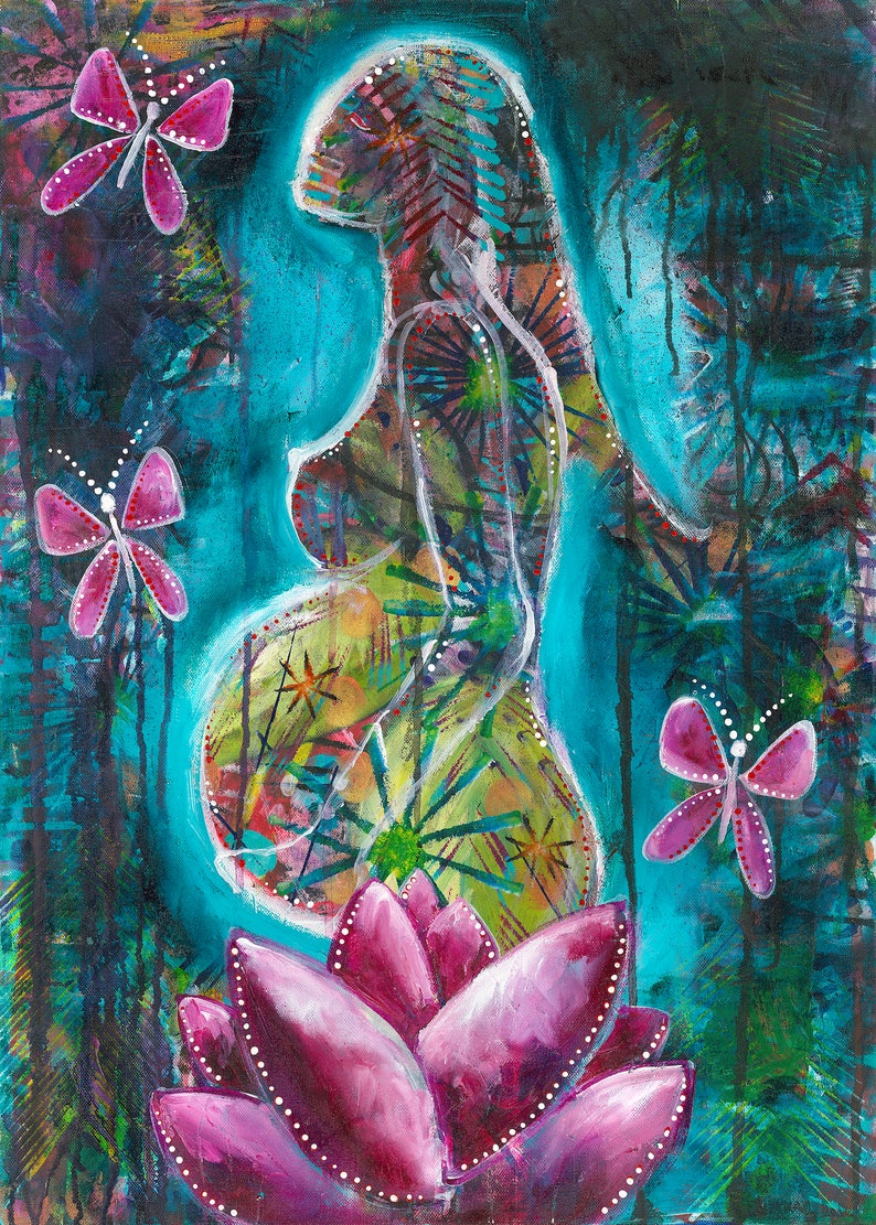 Pregnancy Art Greeting Card Print Blessingway Doula Midwife Etsy Uk