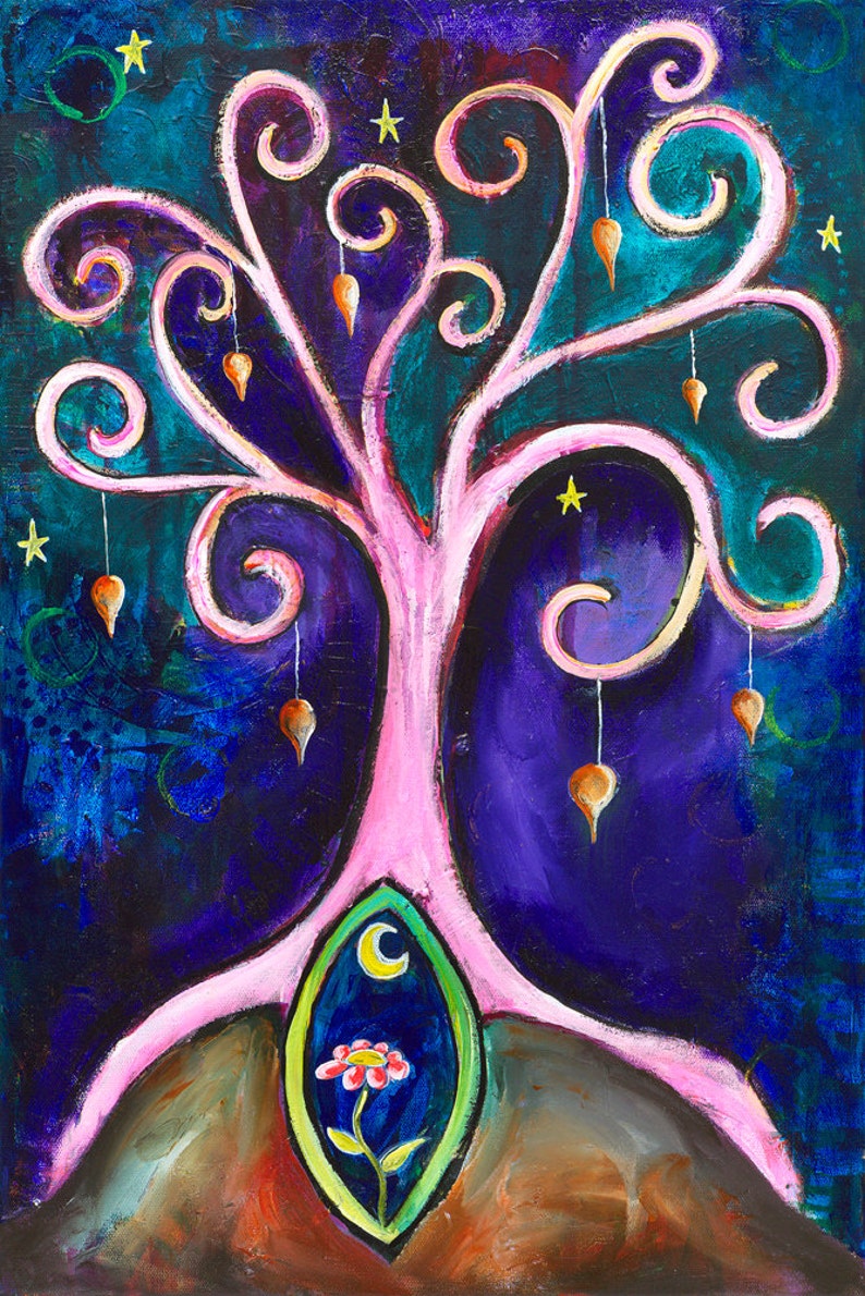 Painting Tree Art - Fine Art Print of Original Painting - Yoni Tree - Etsy