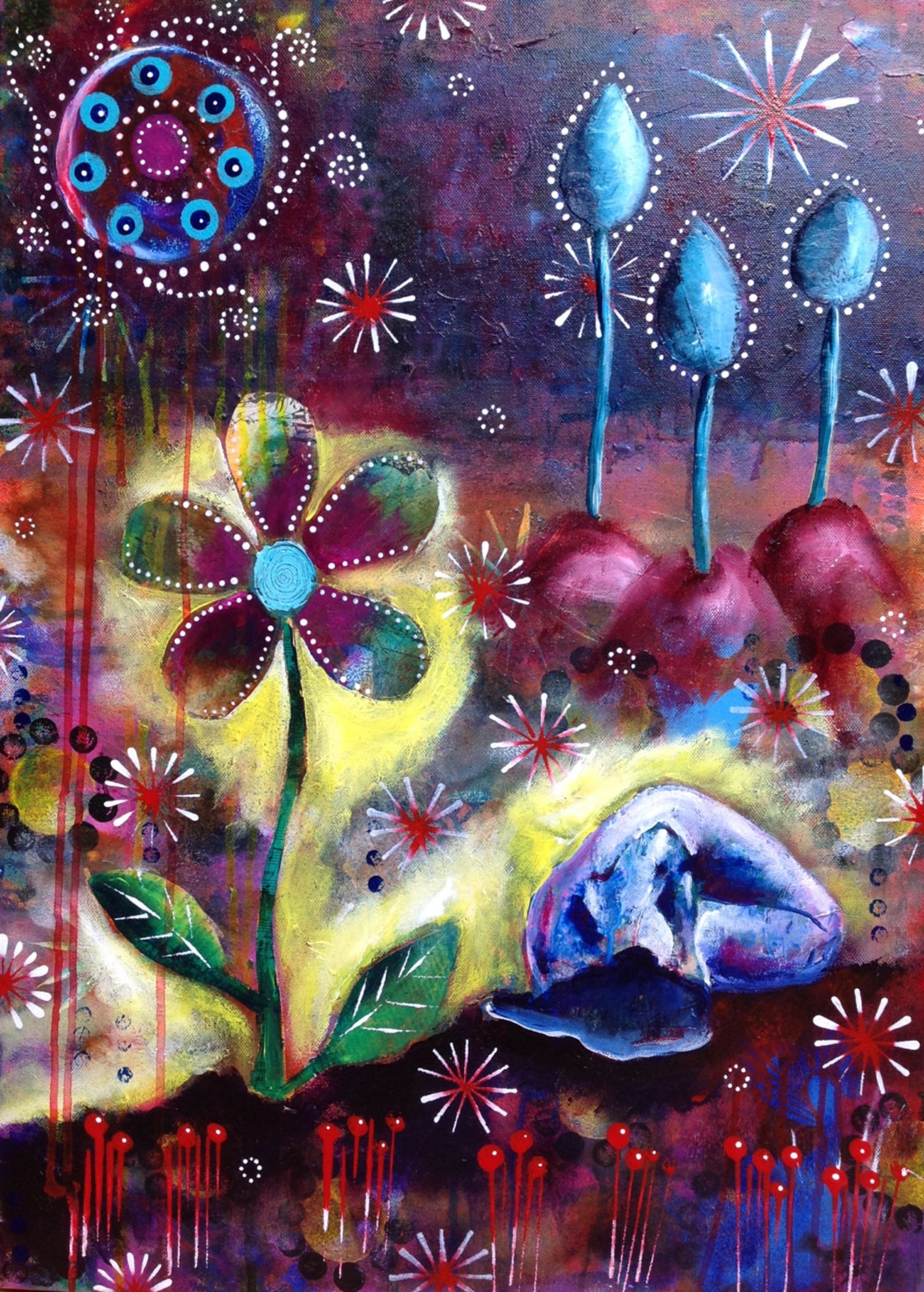 Unusual Painting Inspirational Art Acrylic on Canvas Large Original ...