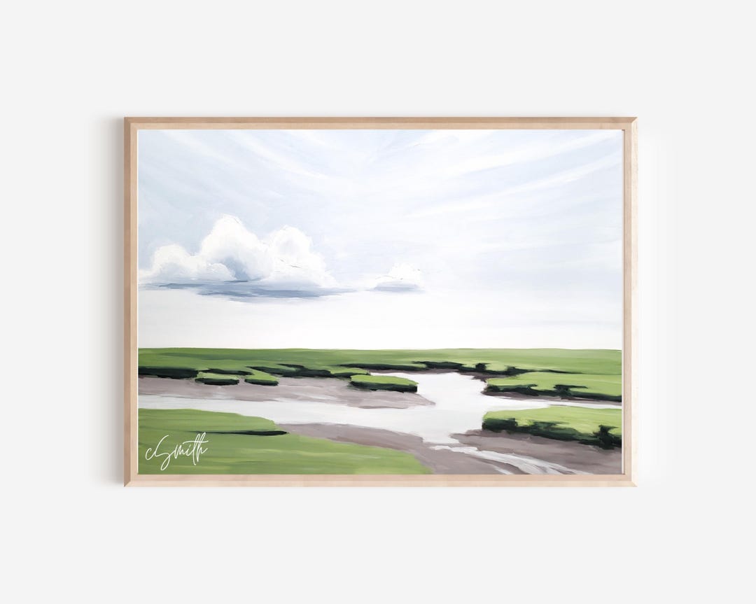 Marsh PRINT, Marsh Painting, Coastal Art, Marsh Artwork, Beach House ...