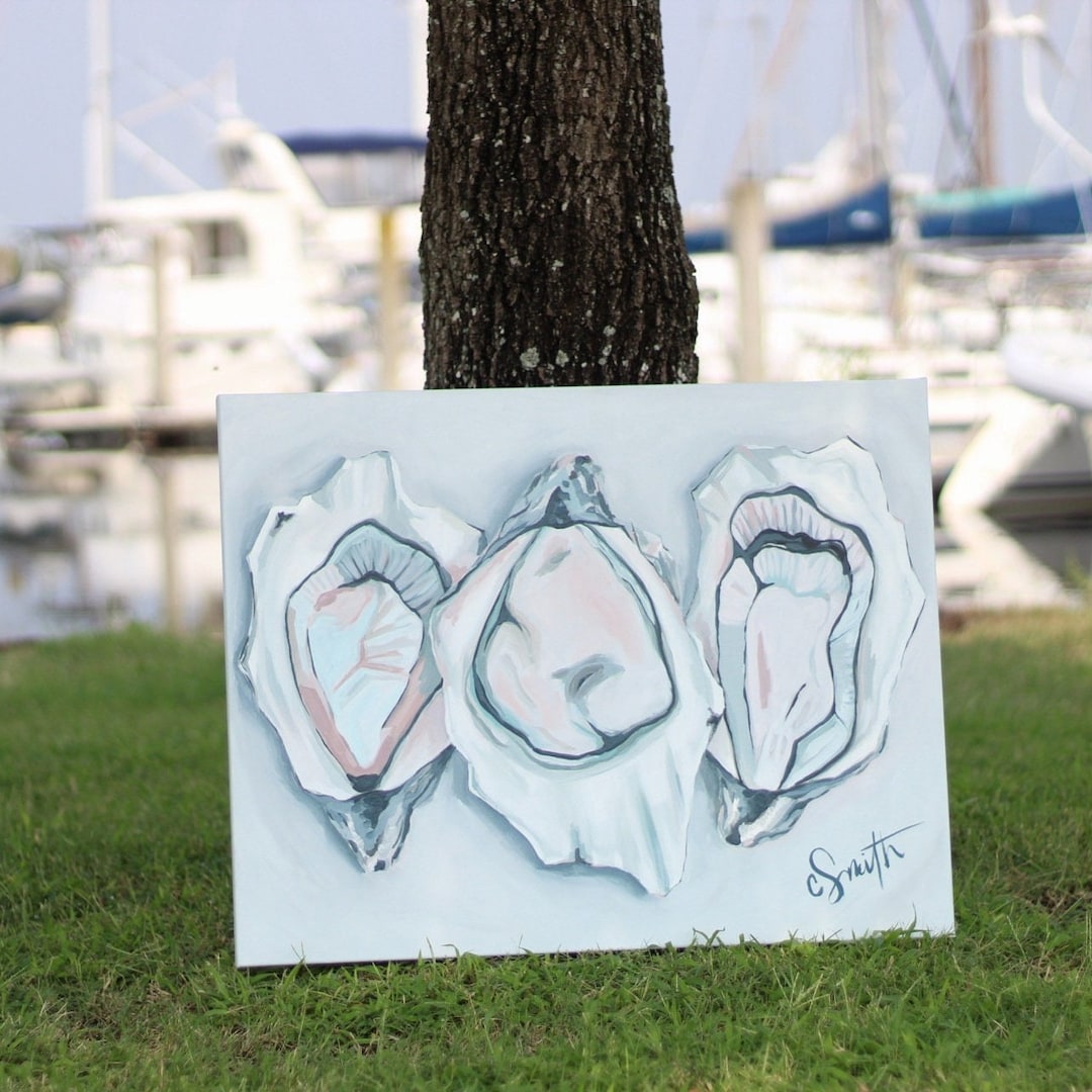 Oyster Painting, Original Oyster Art, Acrylic Oyster Painting, Oyster ...
