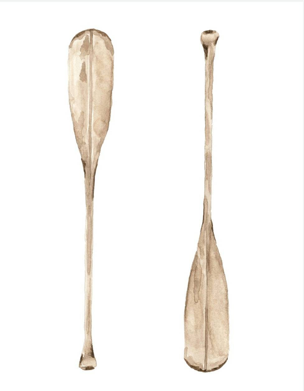 Boat Oars Watercolor Print Boat Oars Art Boat Paddle Art - Etsy