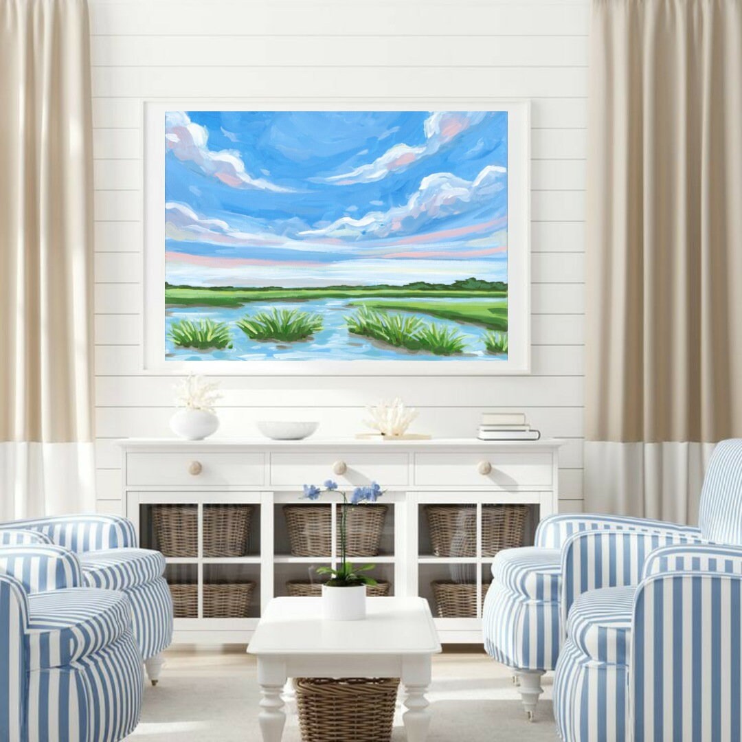 Marsh Artwork Print Marsh Painting Coastal Art Landscape - Etsy