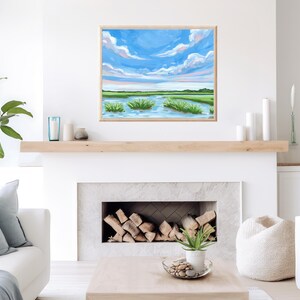 Marsh Artwork Print, Marsh Painting, Coastal Art, Landscape Painting ...