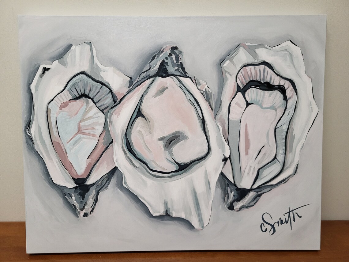 Oyster Painting, Original Oyster Art, Acrylic Oyster Painting, Oyster ...