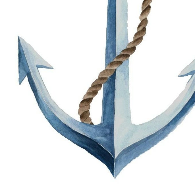 Anchor Watercolor Print Anchor Art Nursery Wall Art - Etsy