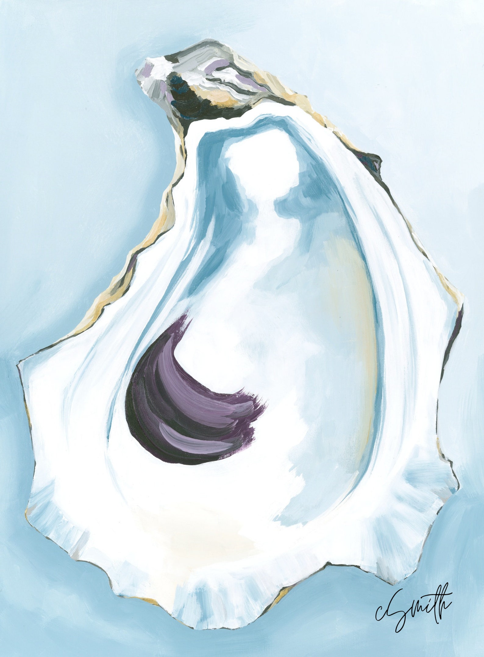 Oyster Print, Oyster Artwork Print, Coastal Art, Oyster Shell Art ...