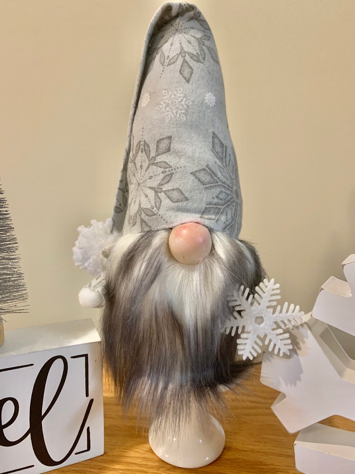 Winter Snowflake Ice Gnome Holiday Gnomenisse Scandinavian - Etsy