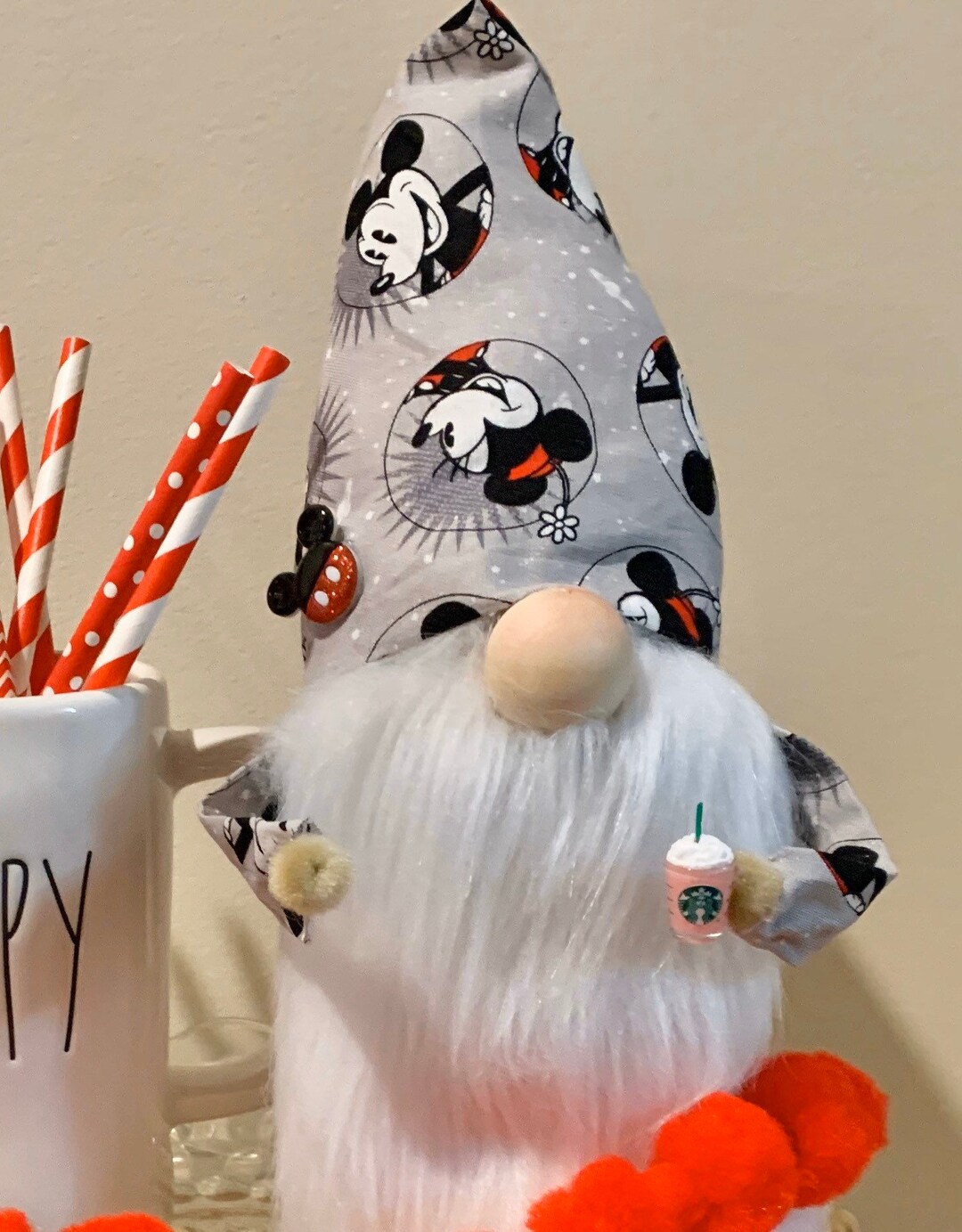 Mickey Mouse Gnome, Disney Spring Gnome, Tomte, Nisse, Scandinavian ...