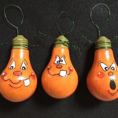 Ghost Light Bulb Ornaments Spooky Halloween Farmhouse Decor - Etsy