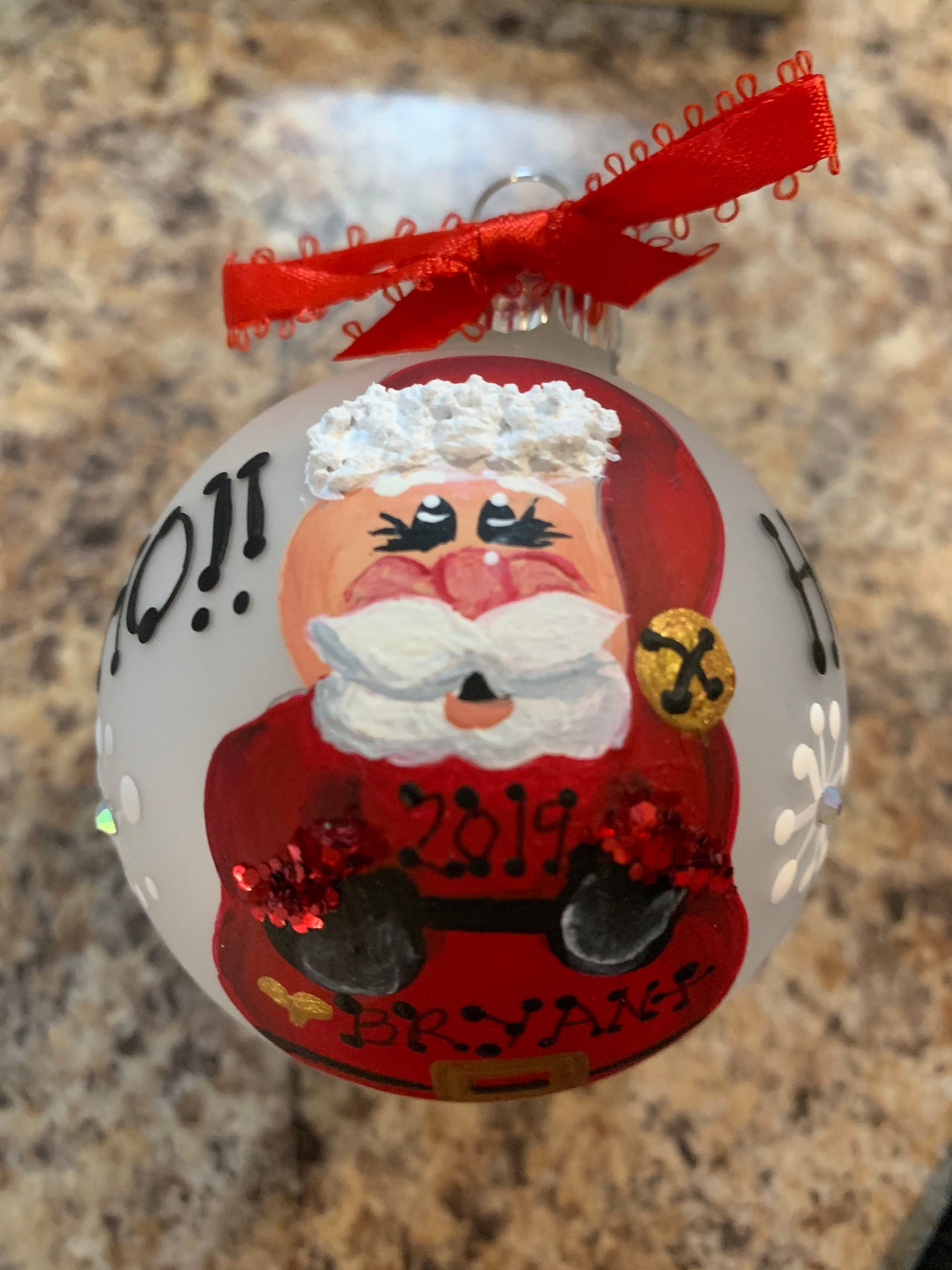 Round Santa Ornament-personalized and Dated | Etsy